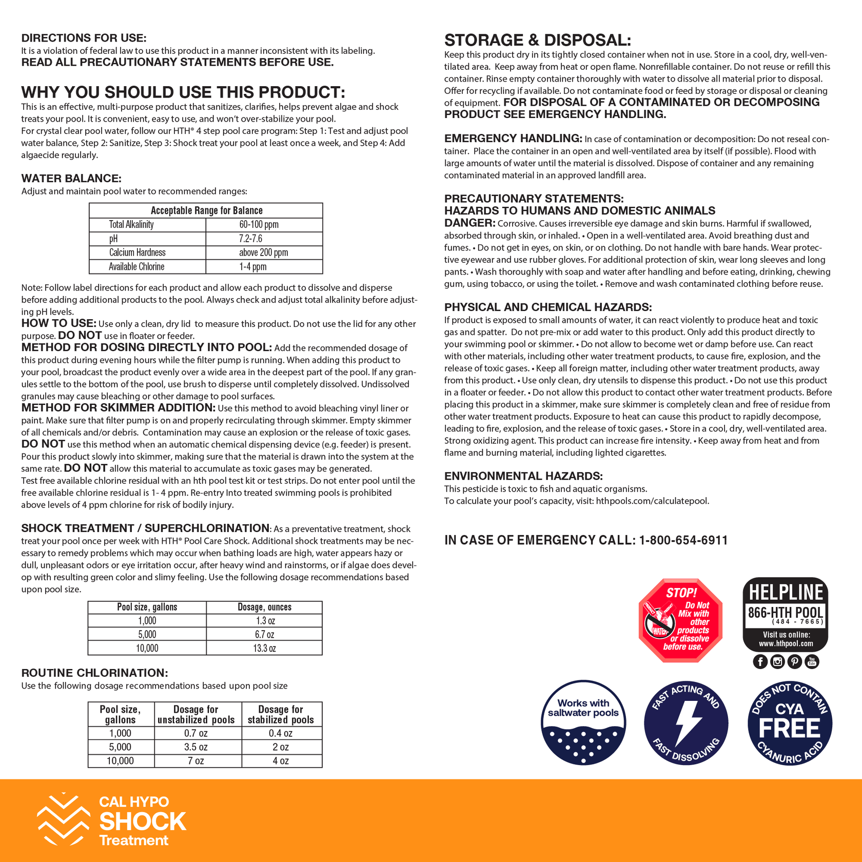 HTH™ Pool Care Shock: Pool Chlorine Shock | HTH Pools