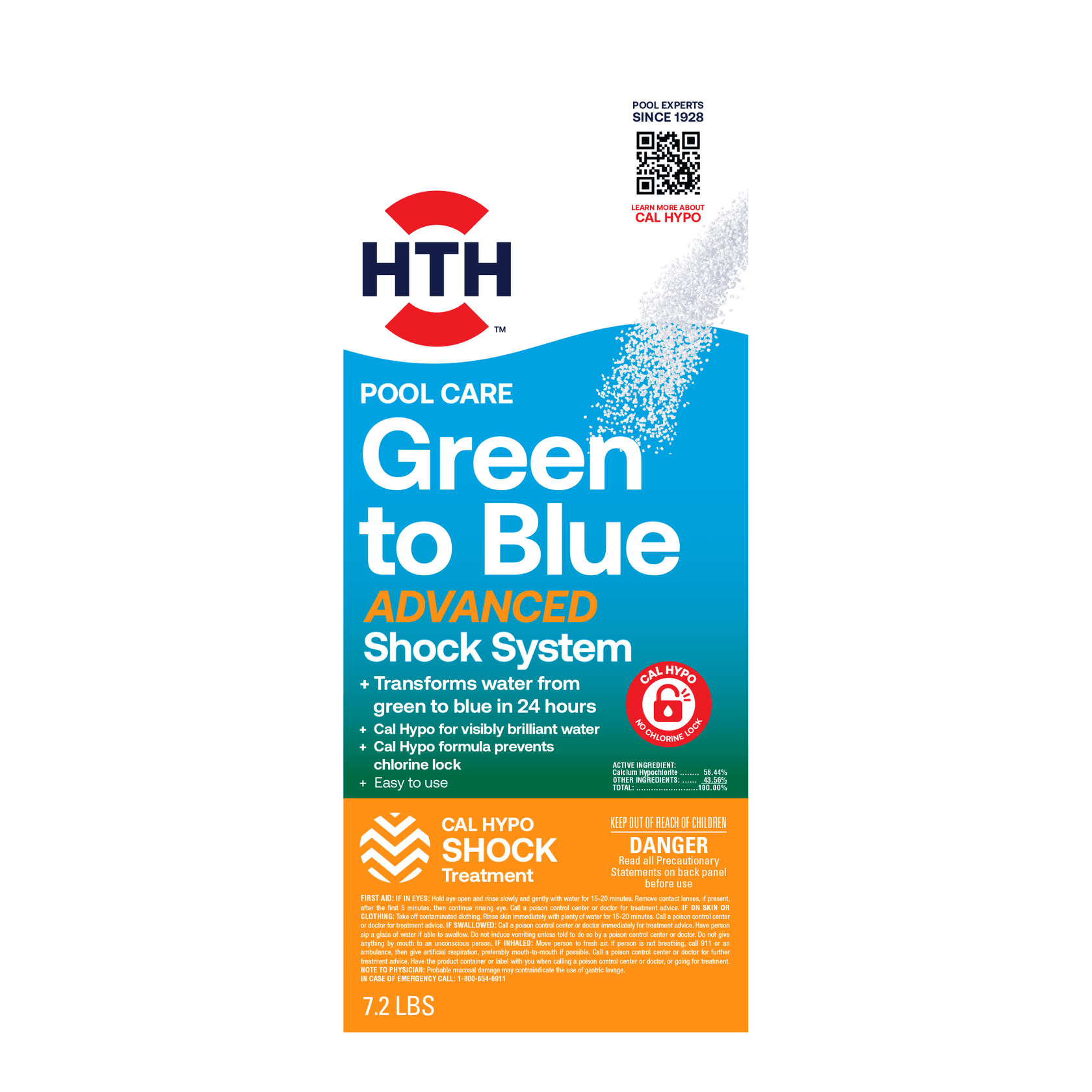 HTH™ Pool Care Green to Blue Advanced: Blue Pool Shock | HTH Pools