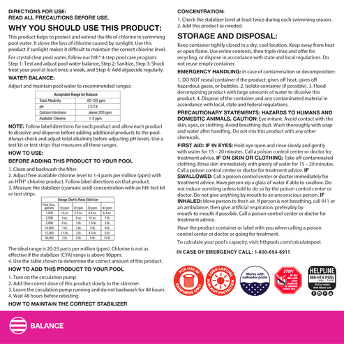 HTH™ Pool Care Chlorine Stabilizer | HTH Pools